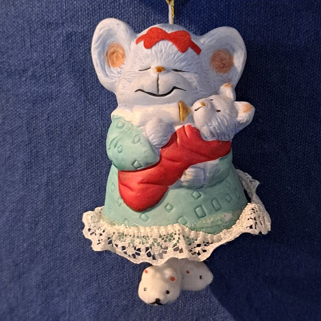 Vintage JASCO Caring Critters MOUSE Christmas ORNAMENT Baby - Etsy