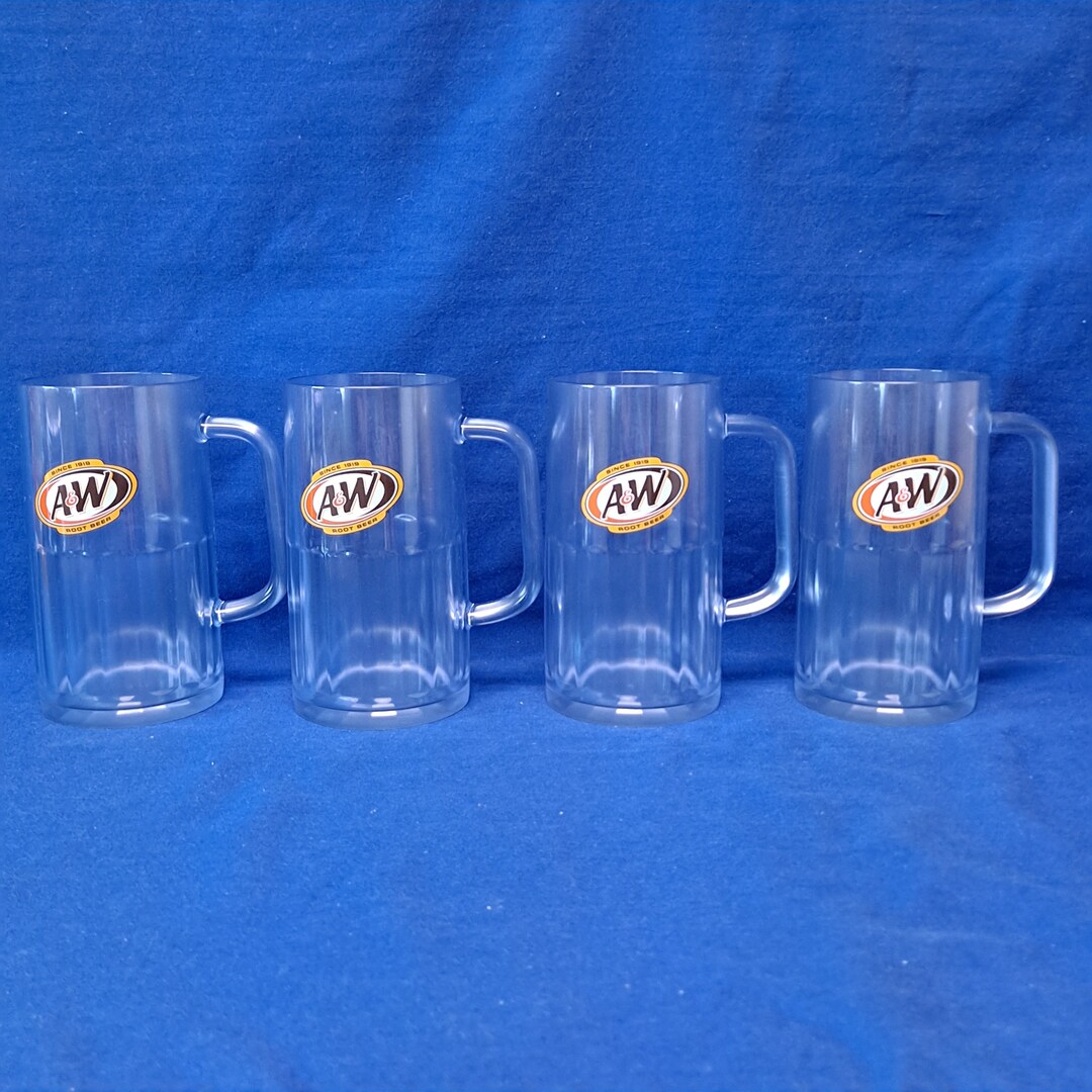 Lot 4 A&W Root Beer Plastic MUGS Float Cup Tumblers A W Frosted Soda Handle 20oz - Etsy
