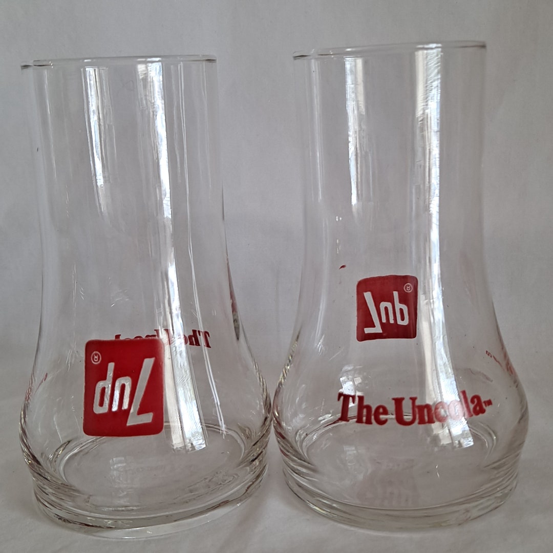 Lot 2 Vintage 7-up UPSIDE DOWN GLASSES 5 3/4" Logo the Uncola Tumblers ...