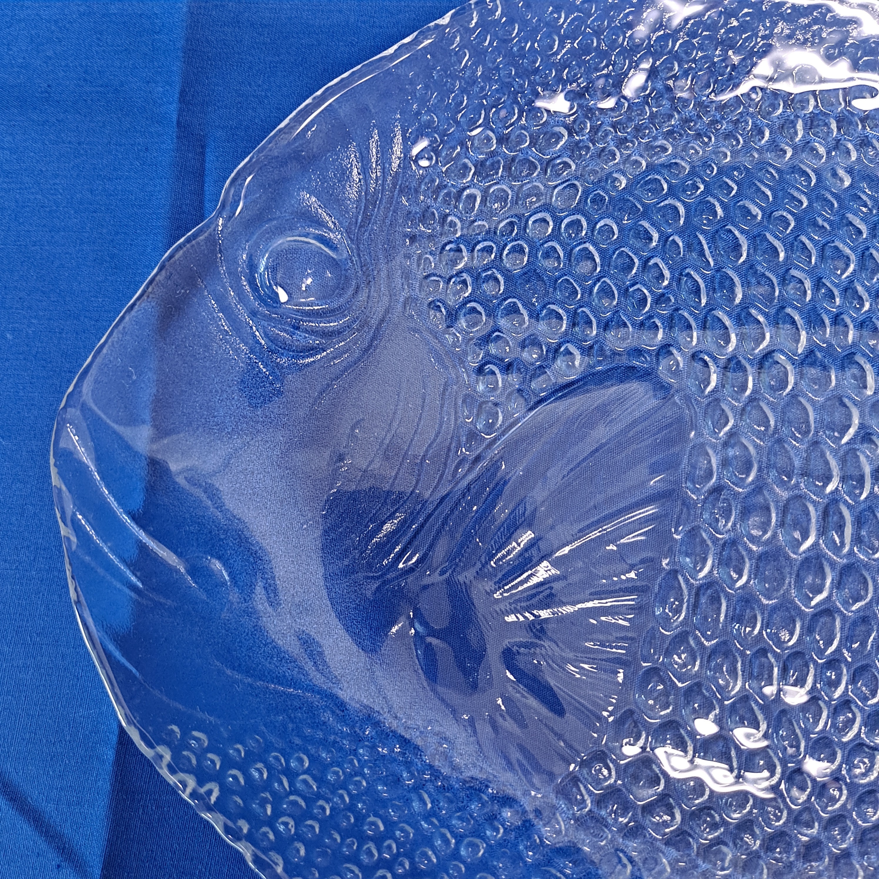 Vintage Lot 6 Arcoroc Poisson Glass FISH Serving PLATES Embossed Tray ...