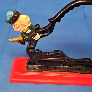 Vintage SOLDIER NUT CRACKER Smasher Breaker Manual Metal Wood Cast Iron ...