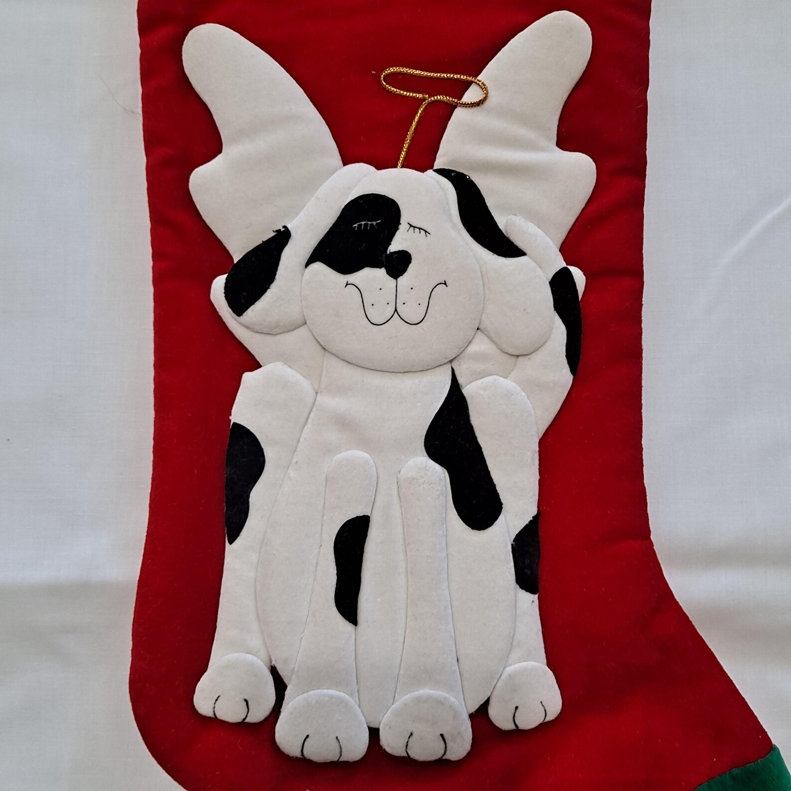 2002 Prima Creations DOG Felt CHRISTMAS STOCKING Puppy Plush 18" Angel ...