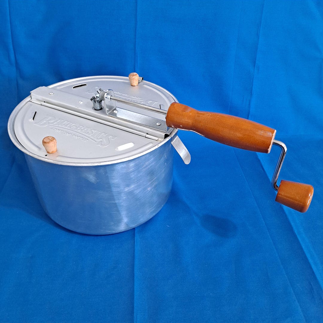 Vintage Back to Basics Stovetop POPCORN Popper Maker Pot 6 Quart Crank ...