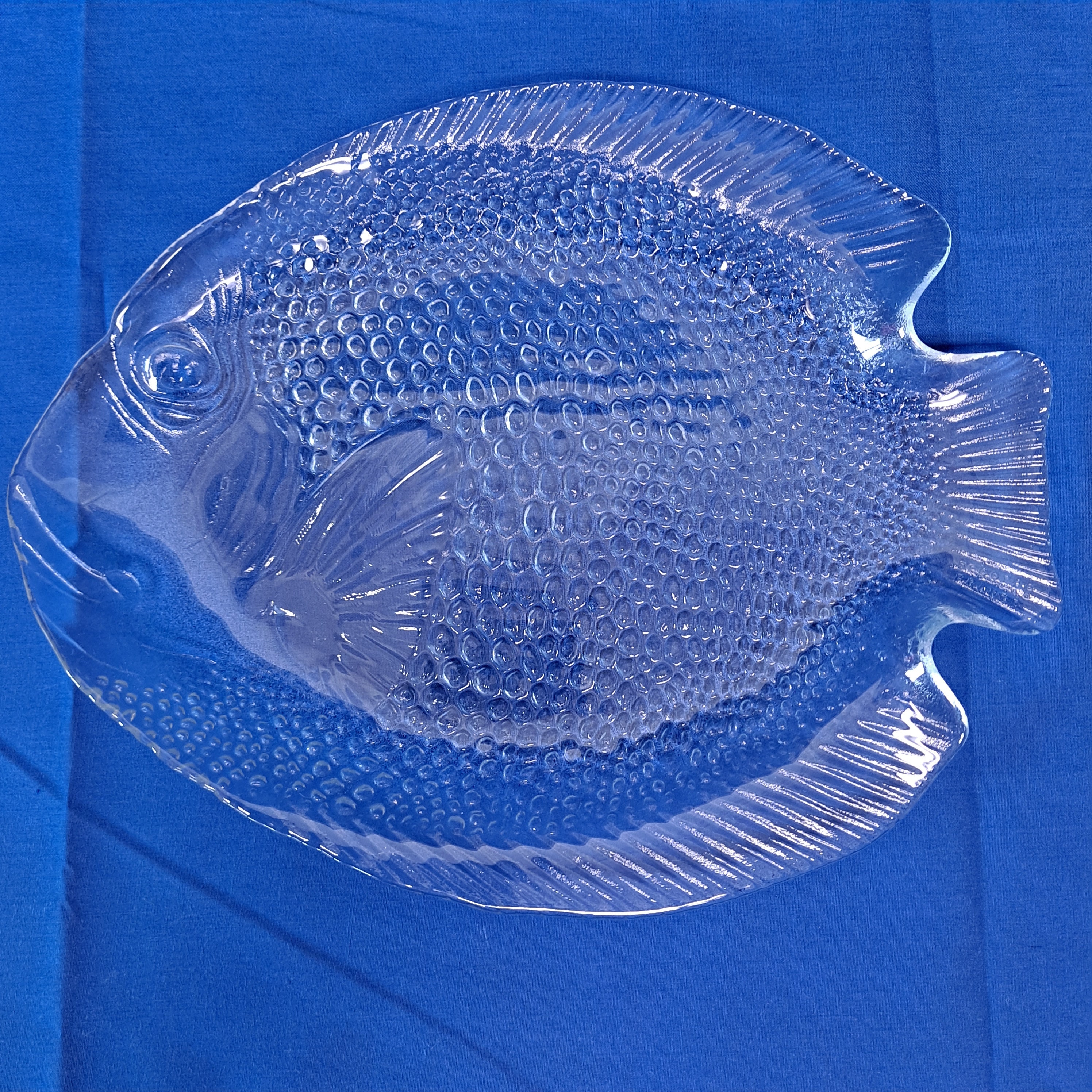 Vintage Lot 6 Arcoroc Poisson Glass FISH Serving PLATES Embossed Tray ...