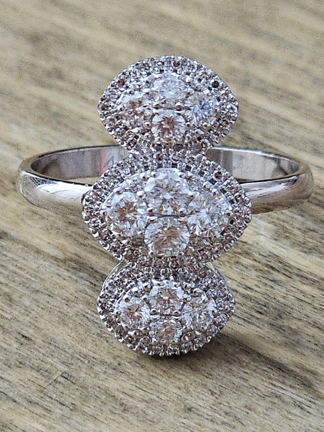 Custom-made Middle Finger Ring 14 Karat White Gold and Genuine Diamonds ...