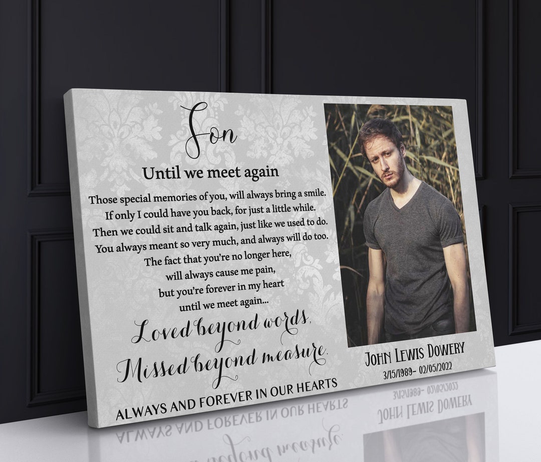 Loss of Son Gift Memorial Frame Sympathy Gift Son Remembrance Frame Son ...