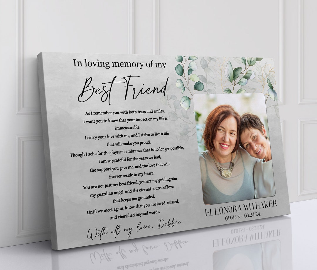 Mothers Day Gift Loss of Friend Gift Memorial Frame Sympathy Gift Best ...