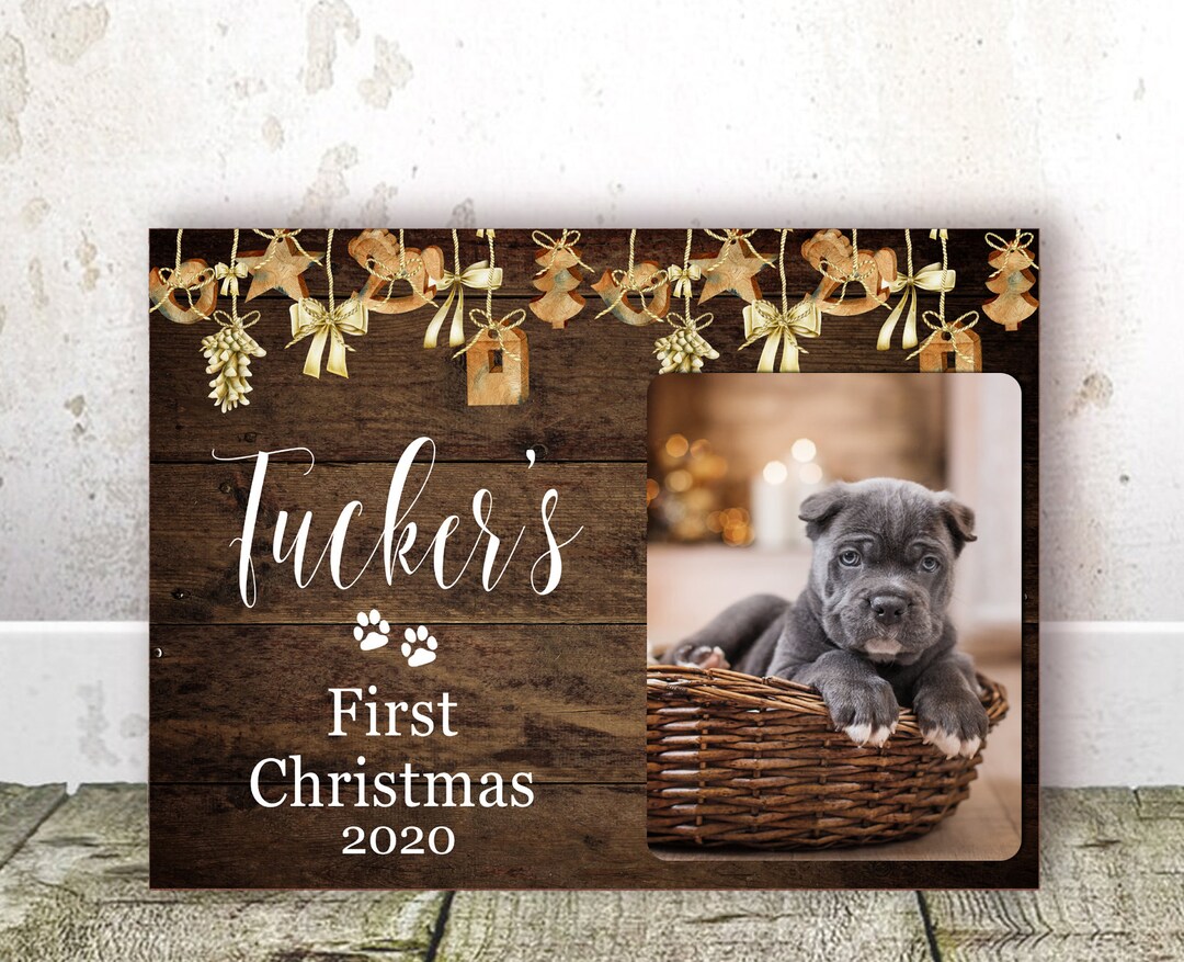 Dog First Christmas Personalized Picture Frame Puppy Picture - Etsy Ireland