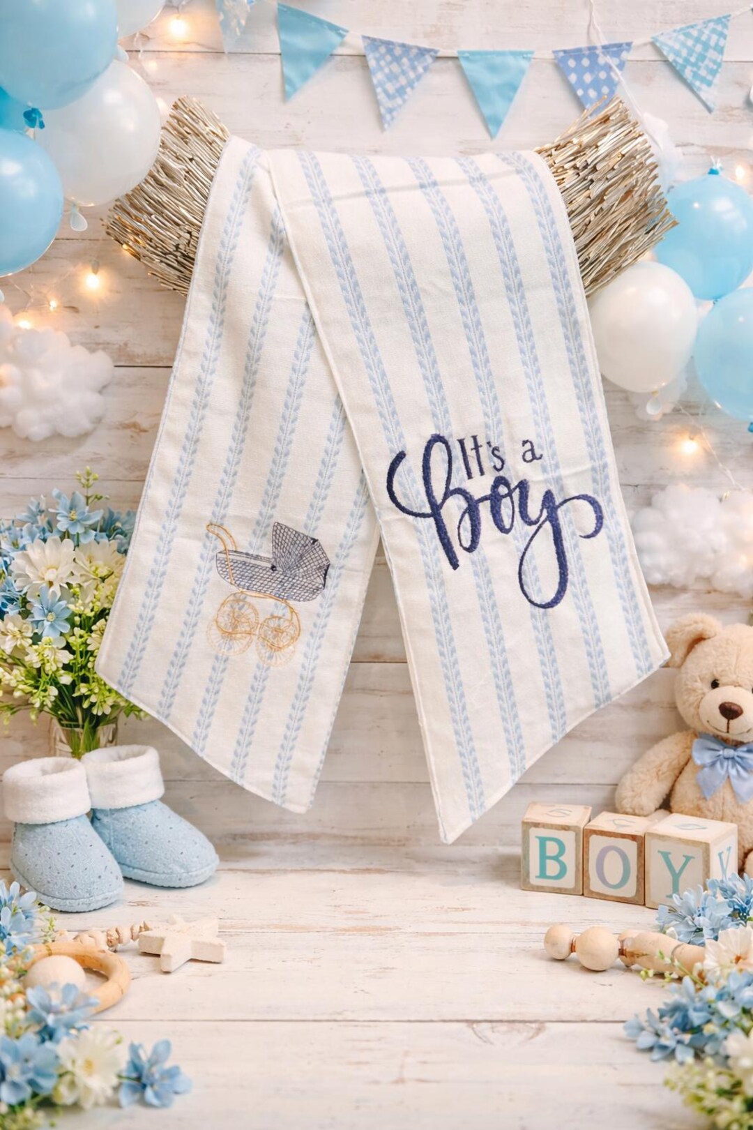 Welcome Home Baby | Baby Shower Wreath Sash | Custom Monogram Door ...