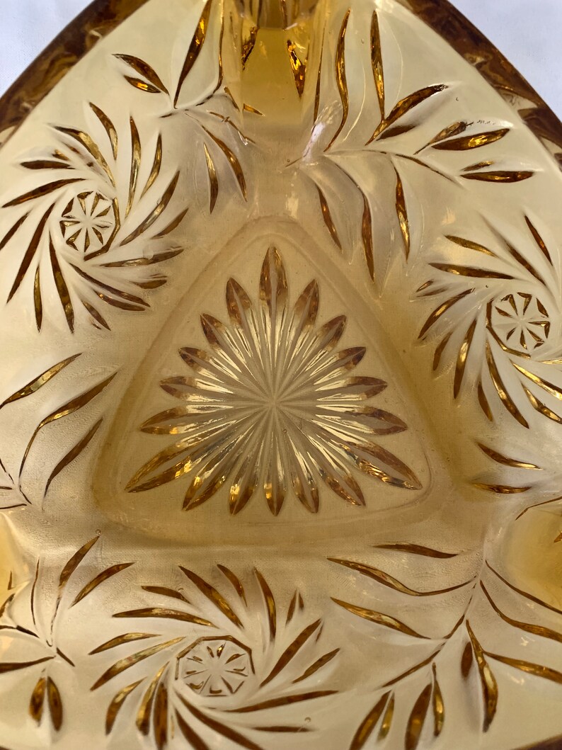 Mid Century Hazel Atlas Amber Glass Triangular Ashtray - Etsy
