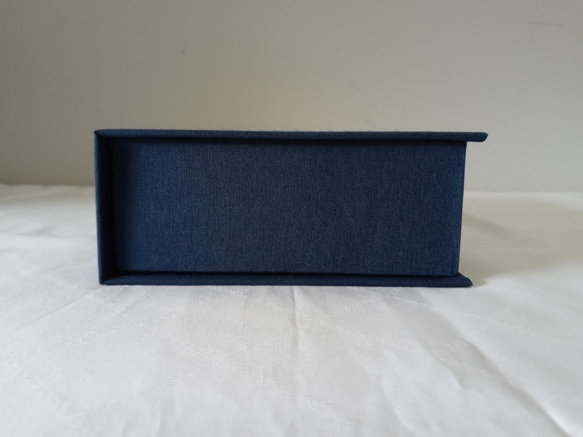 Book or Document Storage Clamshell Box, Navy Blue - Etsy
