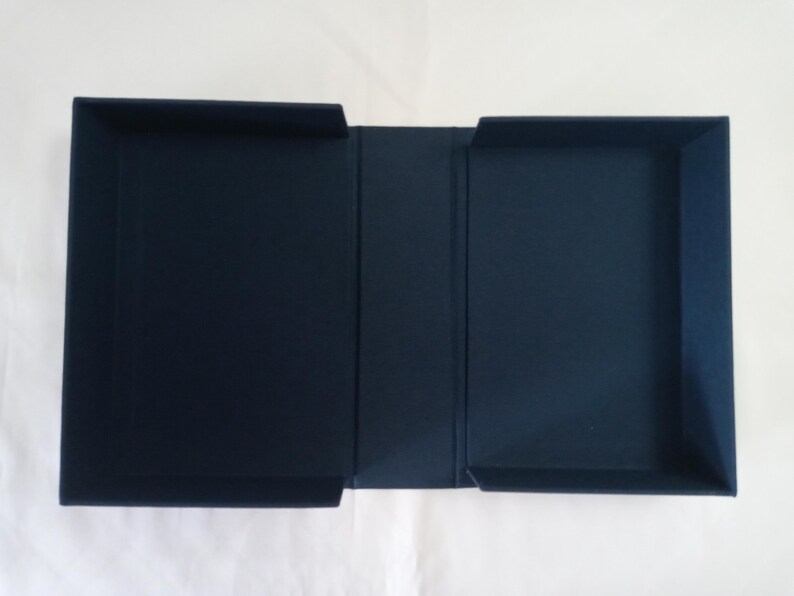 Book or Document Storage Clamshell Box, Navy Blue - Etsy