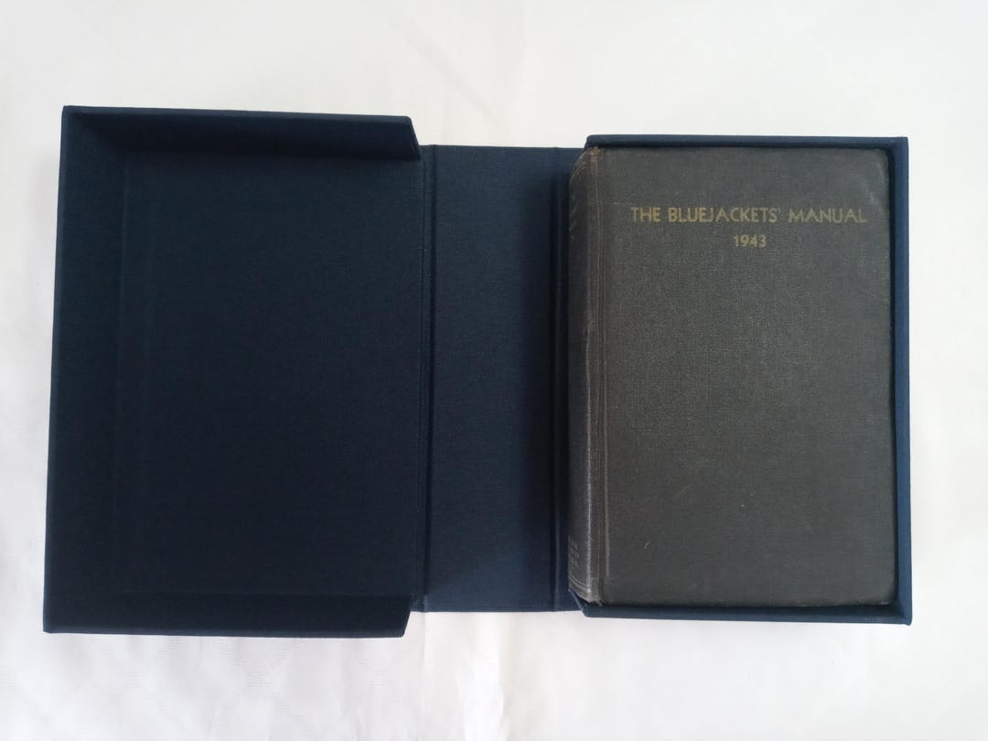 Book or Document Storage Clamshell Box, Navy Blue - Etsy