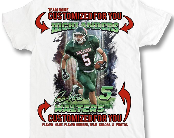 Personalized Football Picture T-shirt for Game Day, Custom Photo Shirt ...