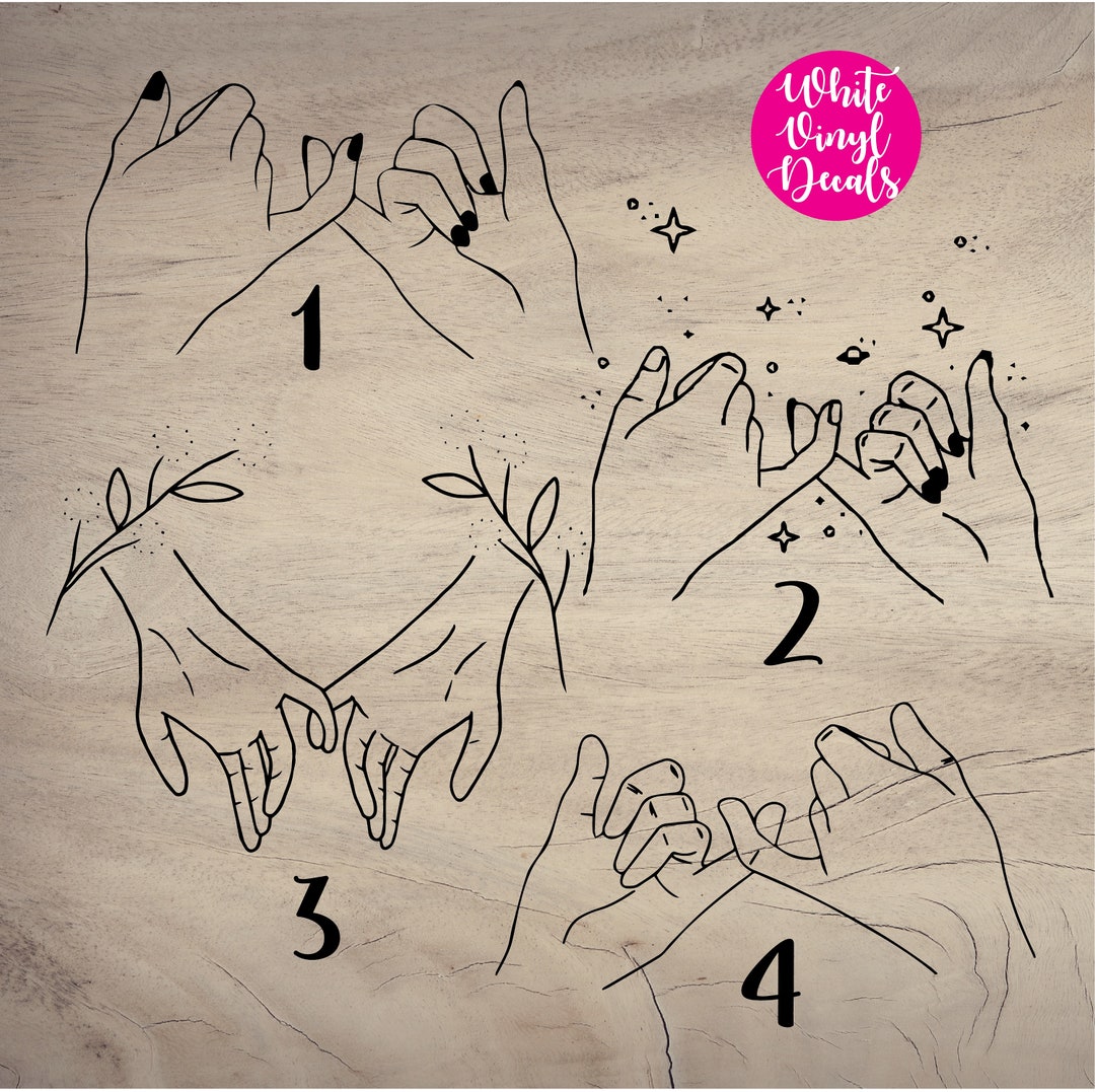 Hands Outline Tattoo Decal Sticker - Etsy