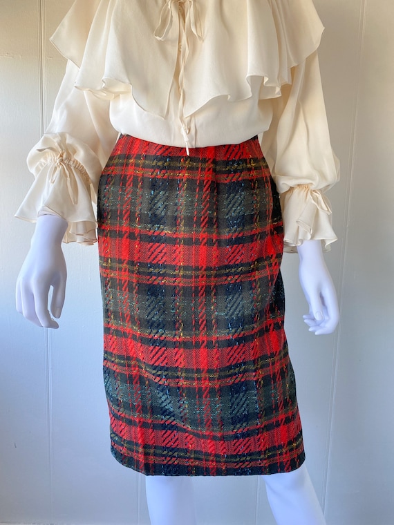 Vintage 1950's Red Plaid Pencil Skirt | Sportemppo | … - Gem