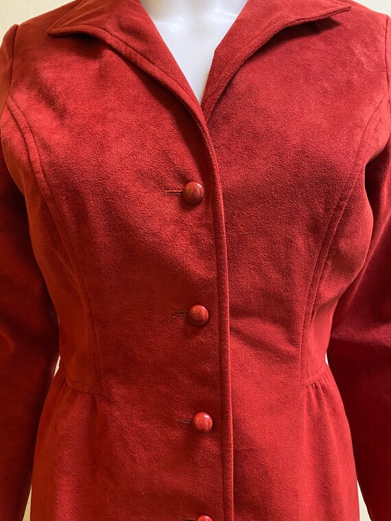 Vintage 1970's Red Ultrasuede Button Down Dress | Jan… - Gem