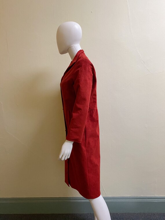 Vintage 1970's Red Ultrasuede Button Down Dress | Jan… - Gem
