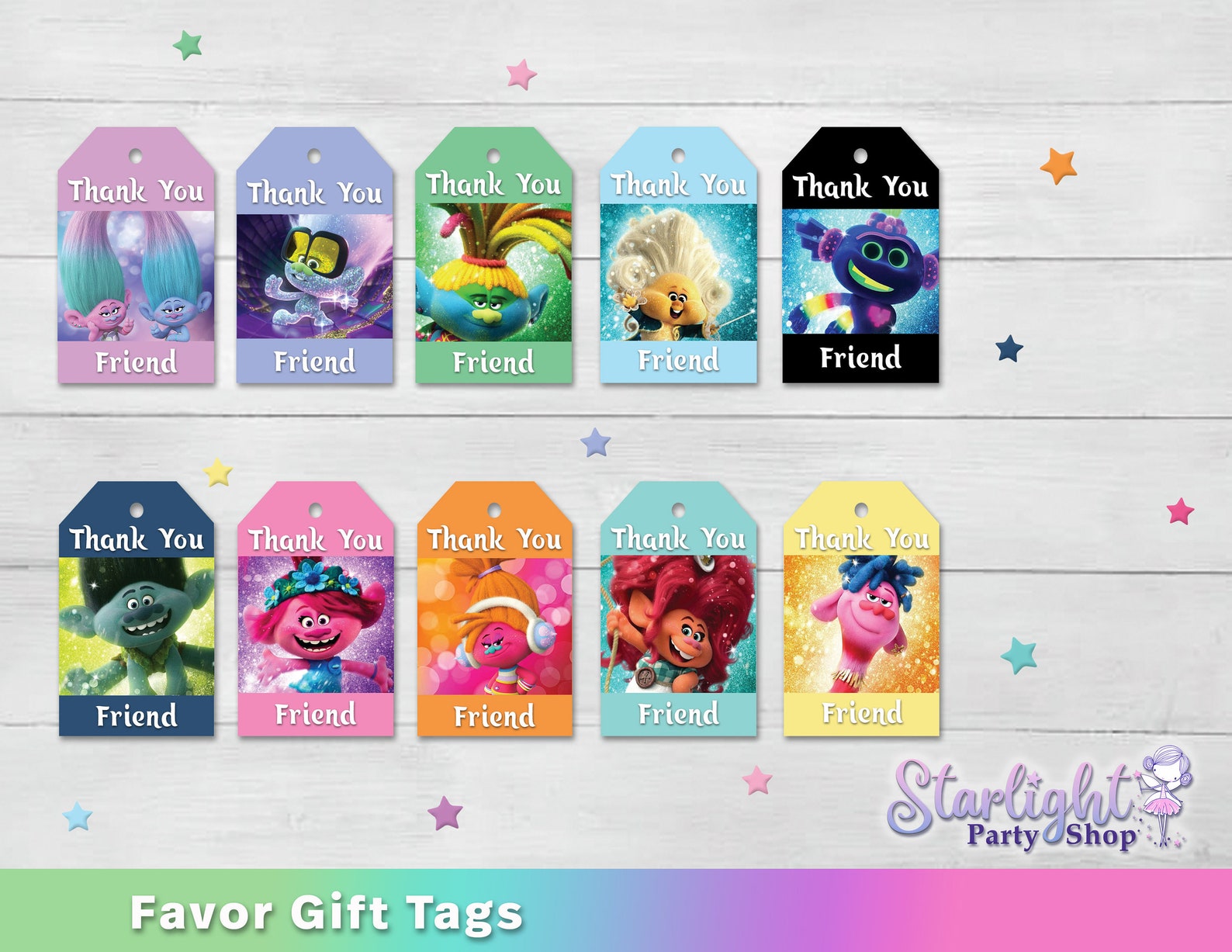 Trolls Gift Tags PDF Download - Etsy
