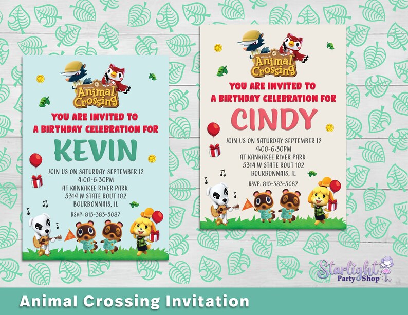 Animal Crossing Invitation - Etsy