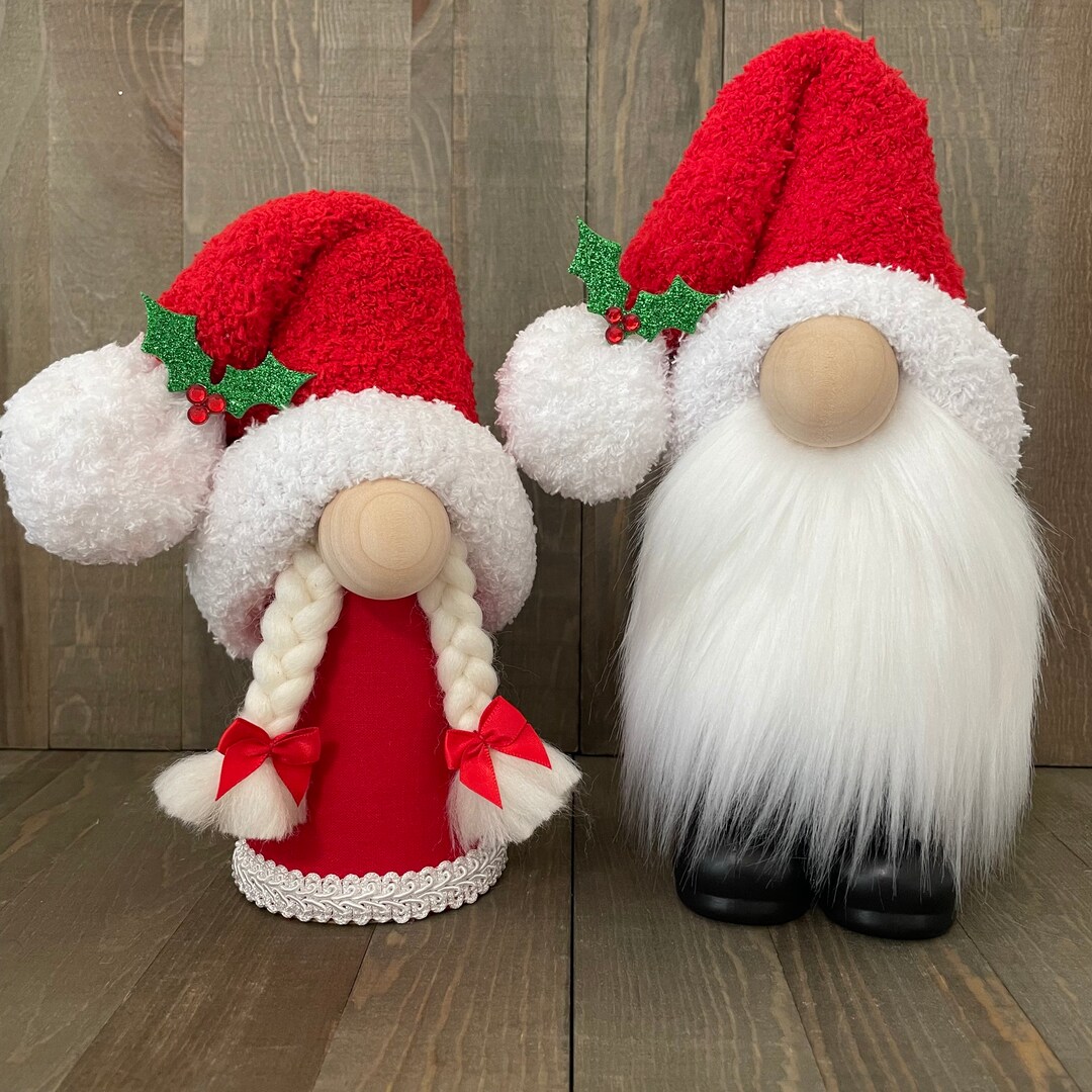 Mr. and Mrs. Claus Gnome, Christmas Gnome, Holiday Gnome, Santa Claus ...