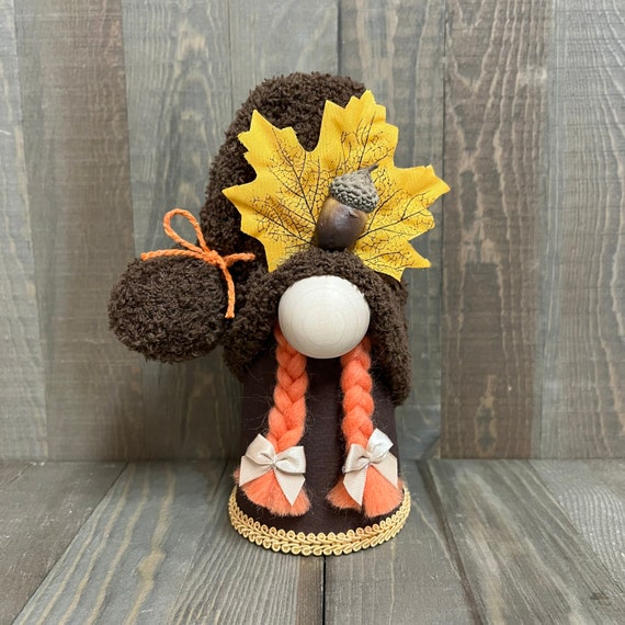Girl Fall Leaf Gnome Gnome With Braids Girl Gnome Fall - Etsy