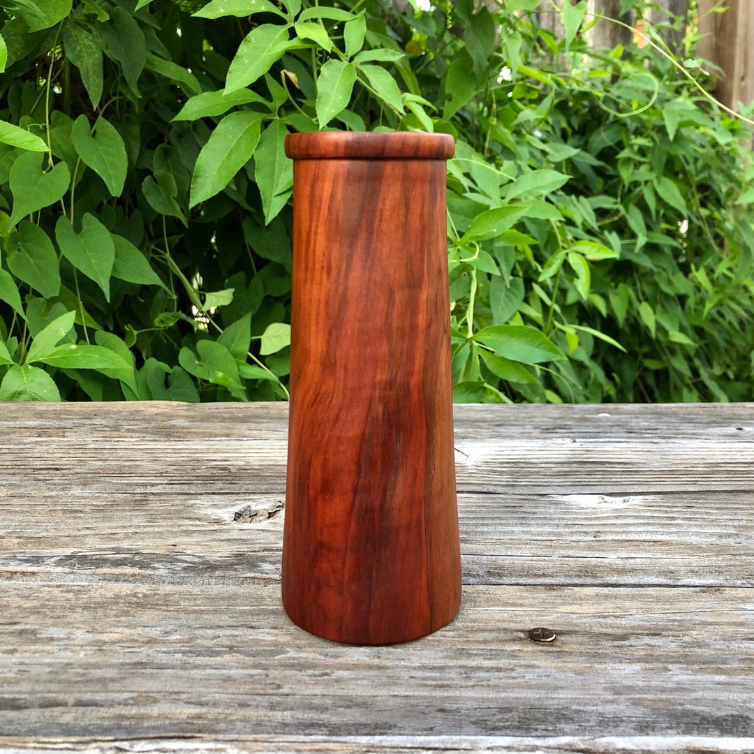 Small Wooden Vase, 6" X 2" Bradford Pear Vessel Hand Turned Wood Dried ...