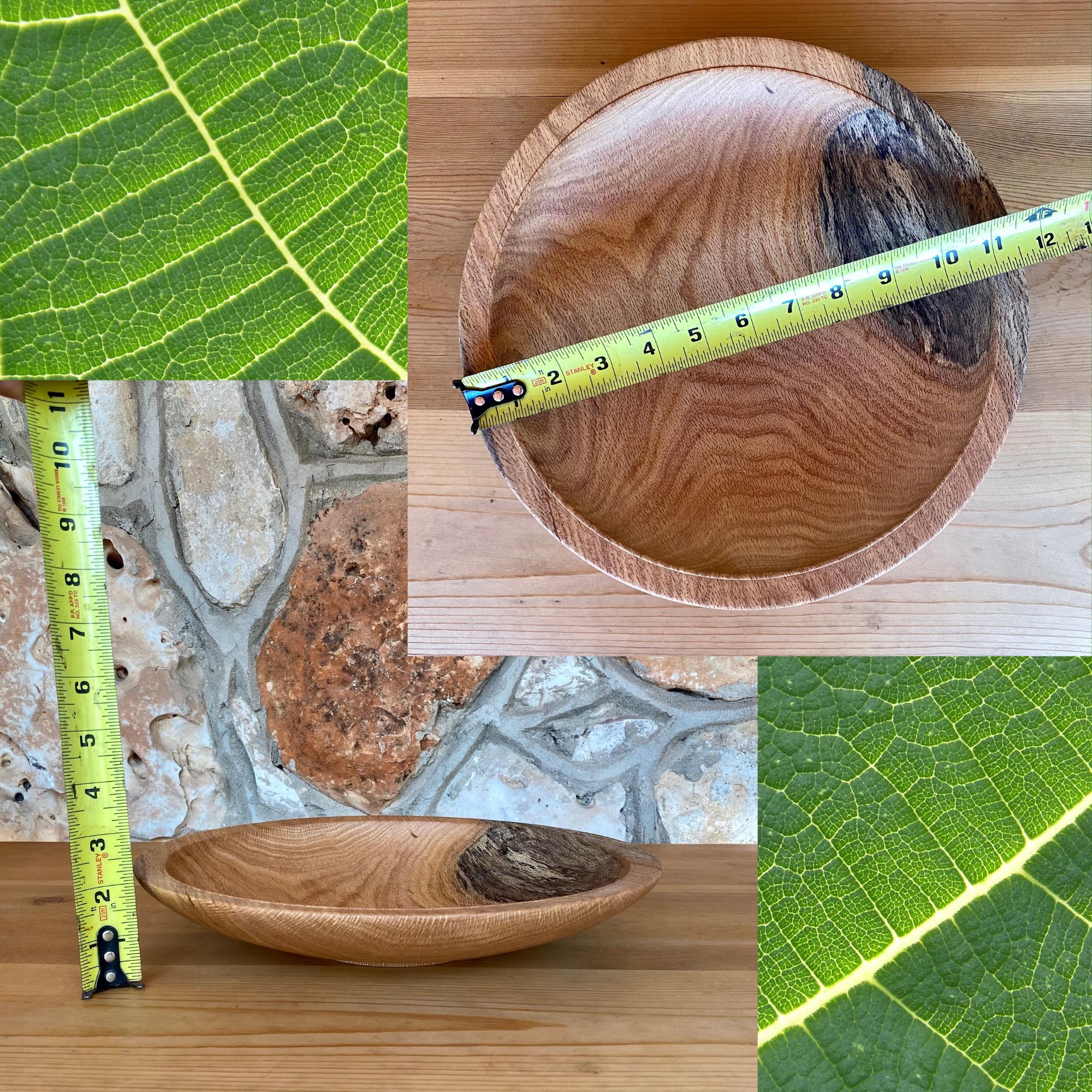 Large Red Oak Plate or Platter 11 1/2" X 2" Hand Turned Shallow Wooden ...