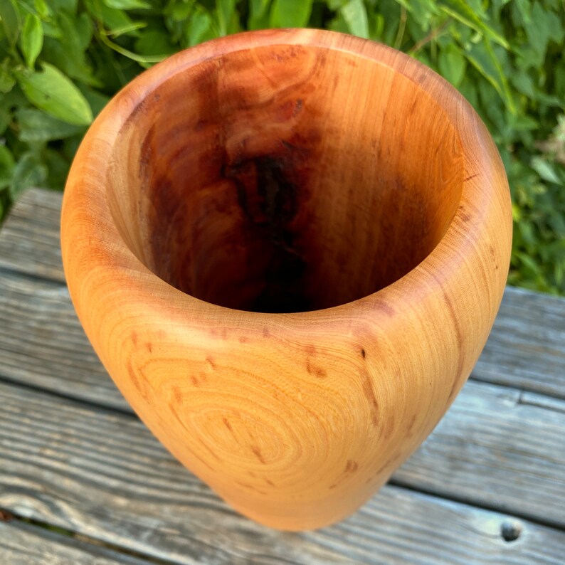Large Wooden Vase, 12 X 5 1/2, Hand Turned Pecan Wood Dried Flower Vase ...