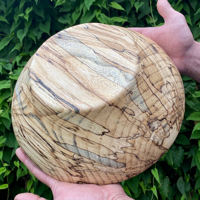 Spalted Sycamore Wooden Bowl 12 Beautiful Grain Hand | Etsy