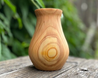 Small Wood Turned Vase - Etsy