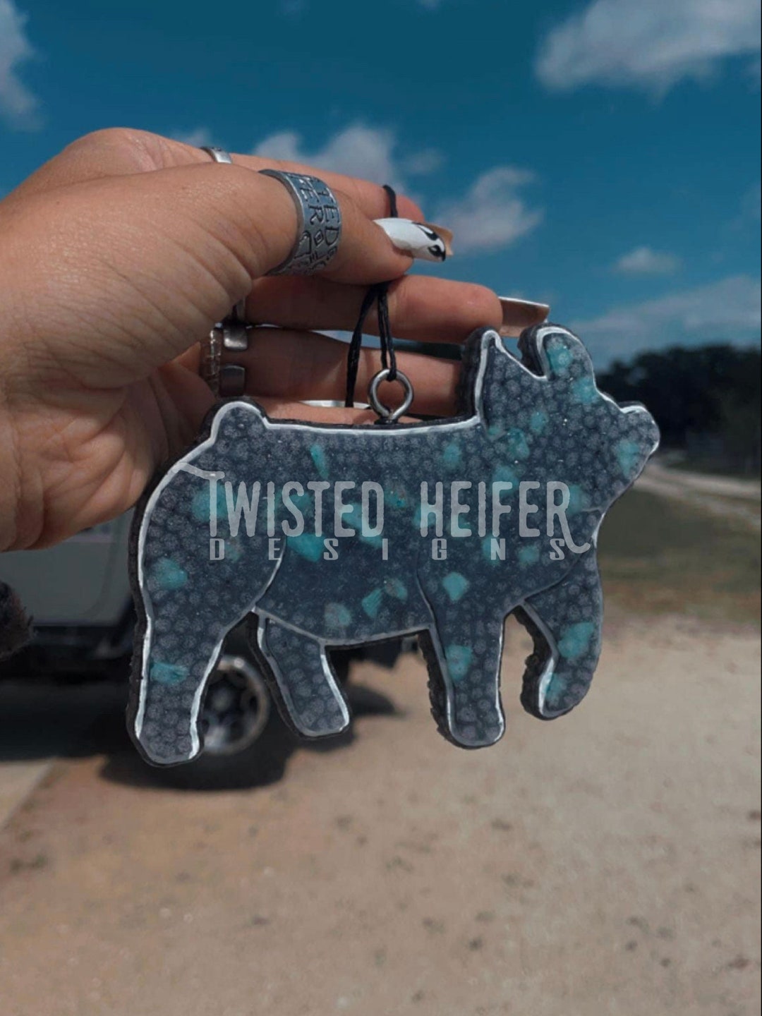 TURQUOISE JUNKIE Show Pig Freshie W/ Turquoise - Etsy