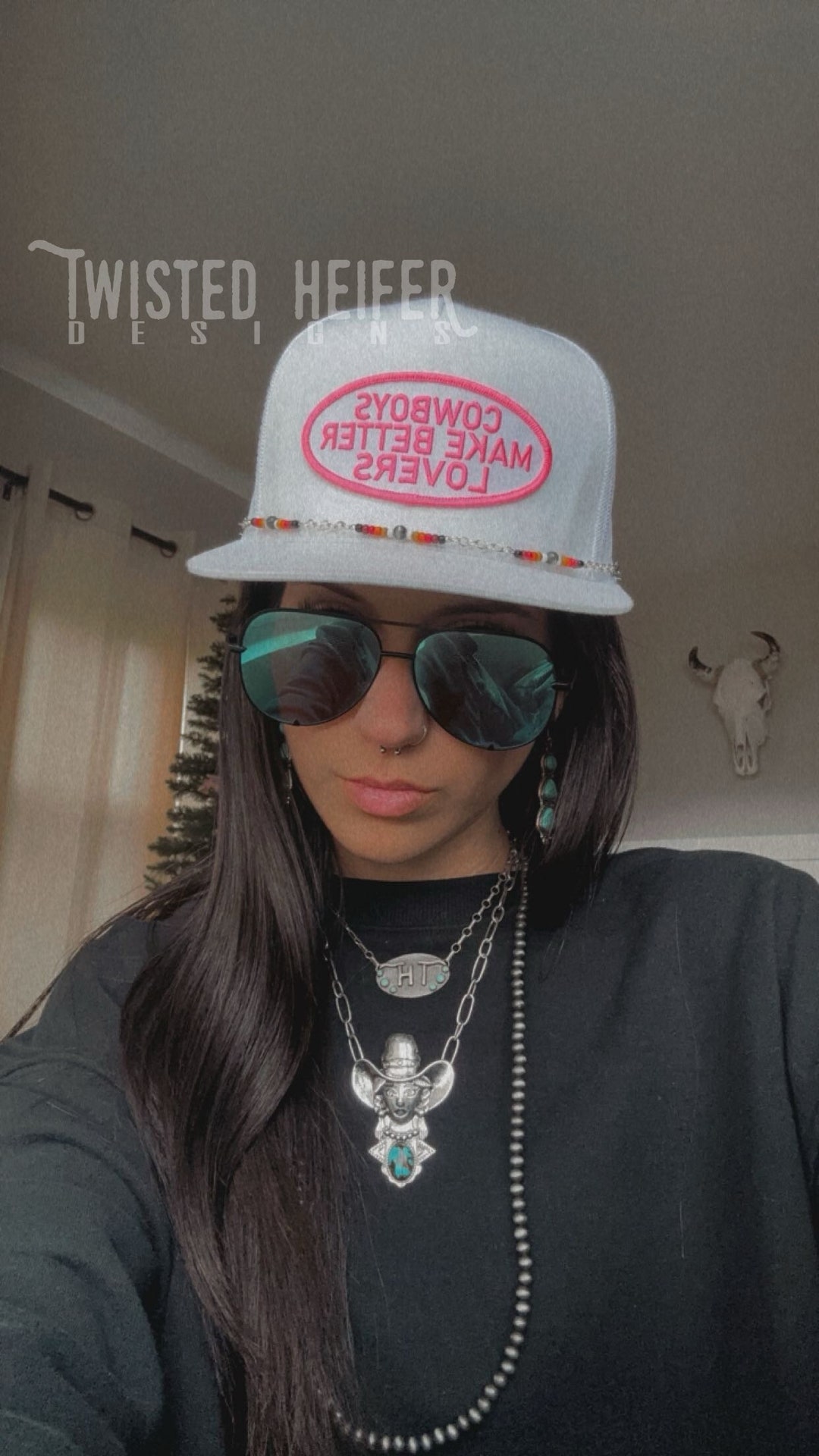 Serape & Pearl Beaded Hat Chain - Etsy