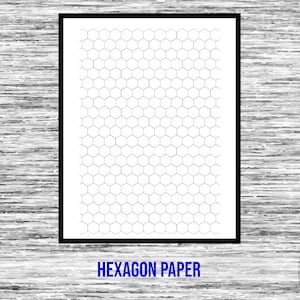 Digital Download, Hexagon Paper Sheet, Hexagon Paper Graph Sheet ...
