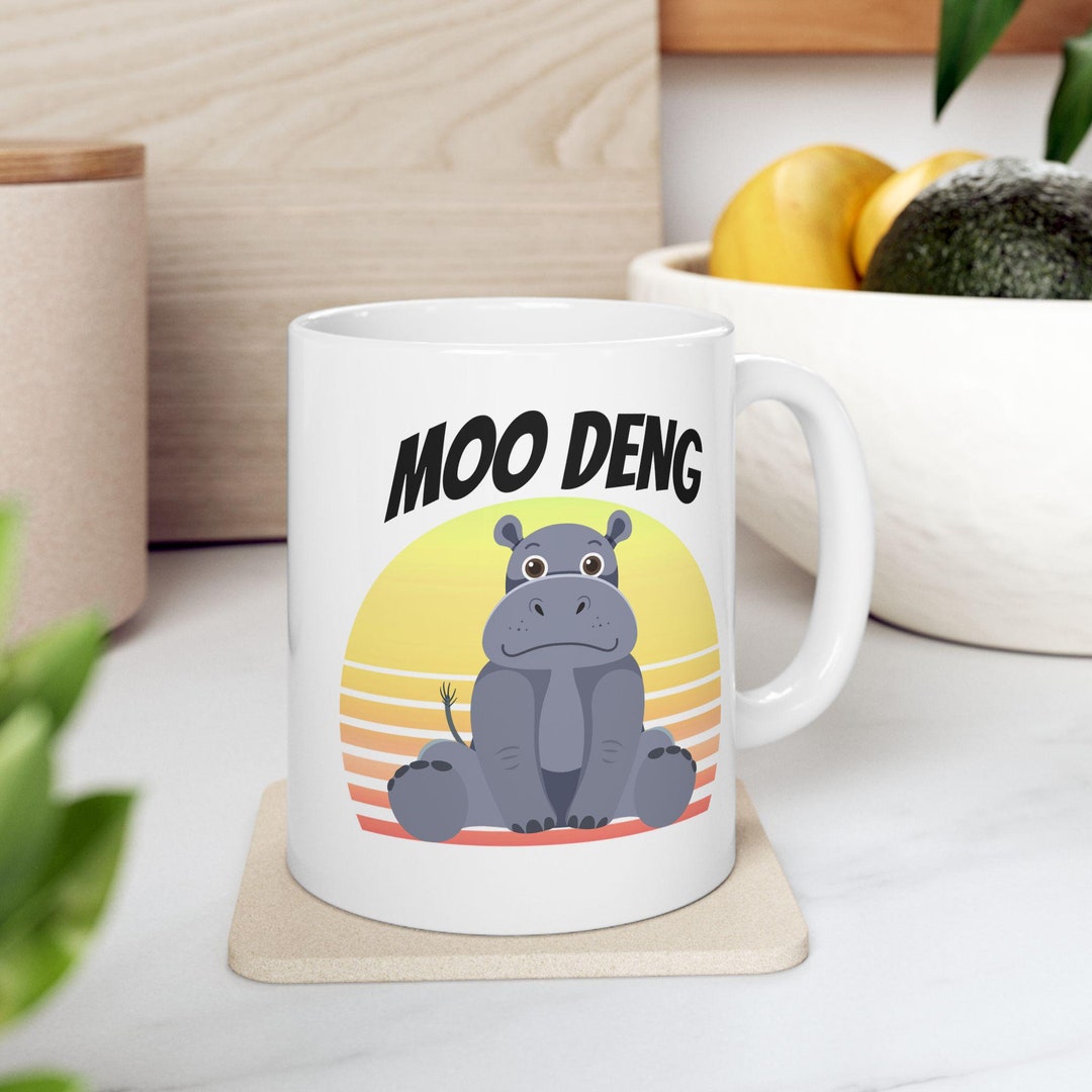 Moo Deng Hippo Mug: Thai Baby Pygmy Hippo Gift - Etsy