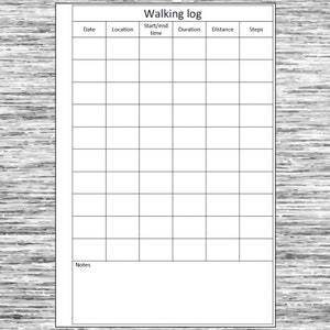 Digital Download, Walking Log, Walking Tracker, Distance Walking ...