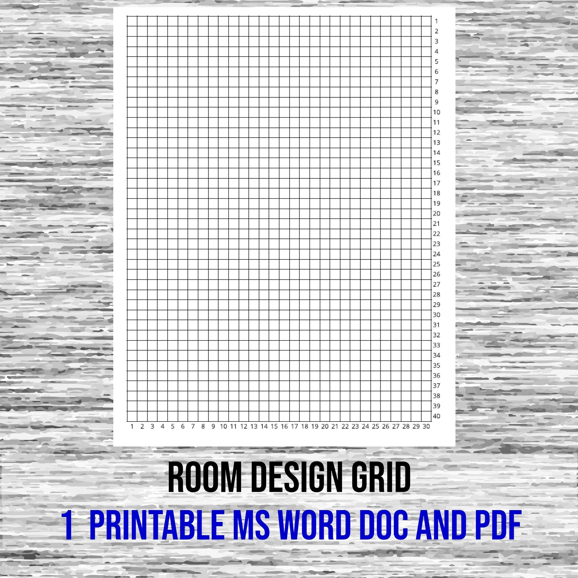 Digital Download, Room Design Grid Page, Room Grid for Design Includes ...