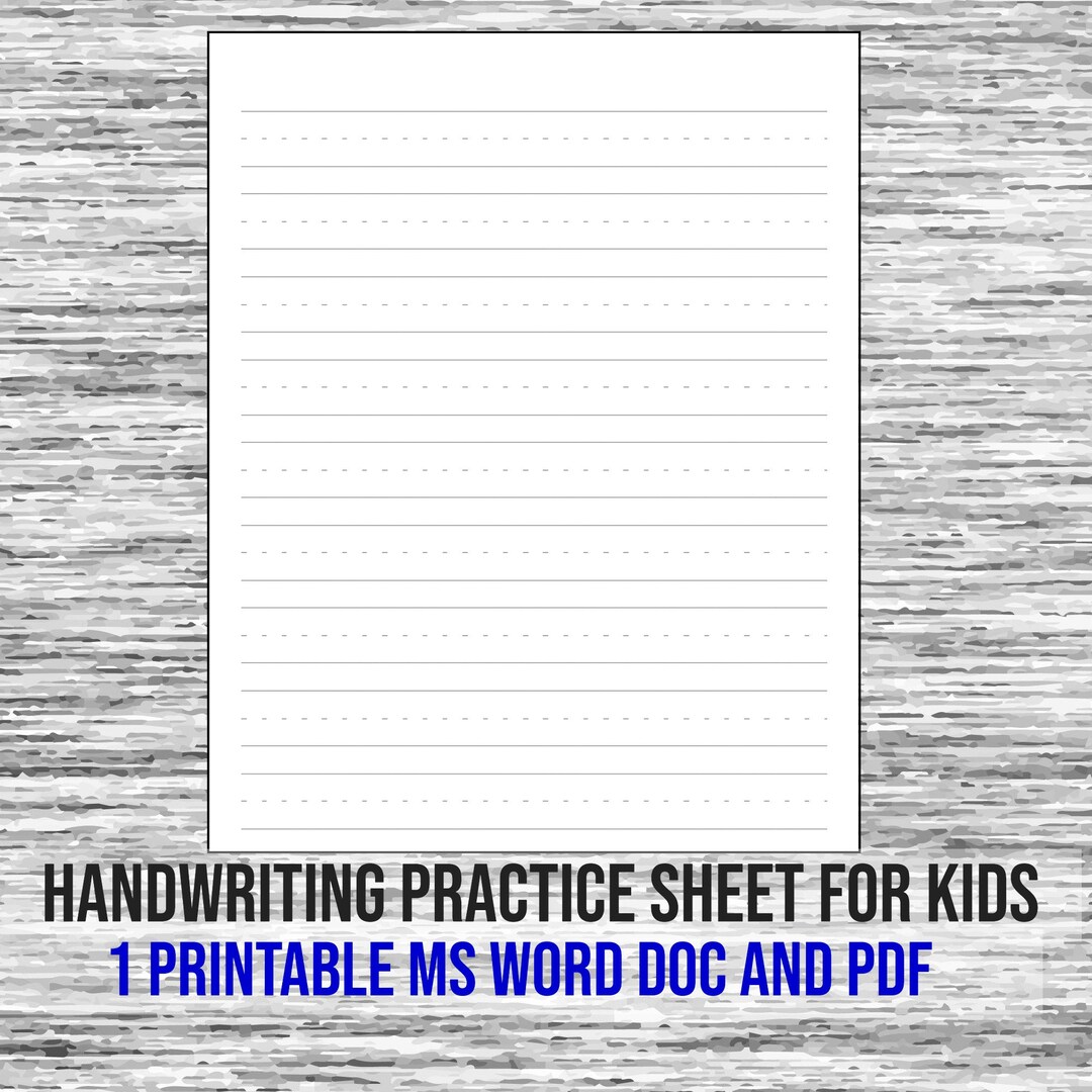 Digital Download, Handwriting Practice Sheet for Kids, Kids Writing ...