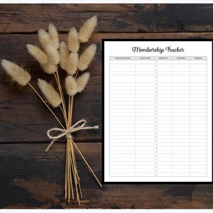 Digital Download, Membership Tracker, Membership Log for Events and ...