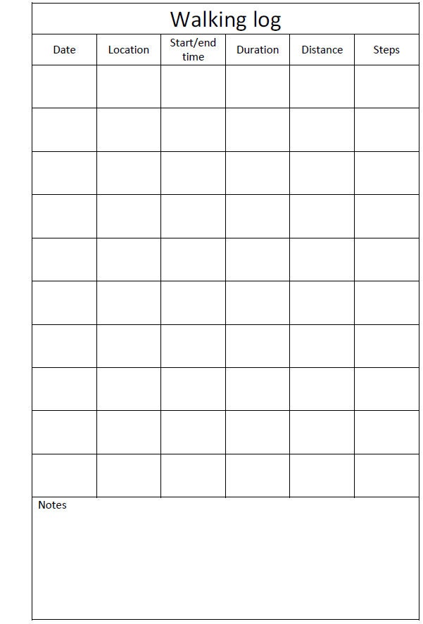 Digital Download, Walking Log, Walking Tracker, Distance Walking ...