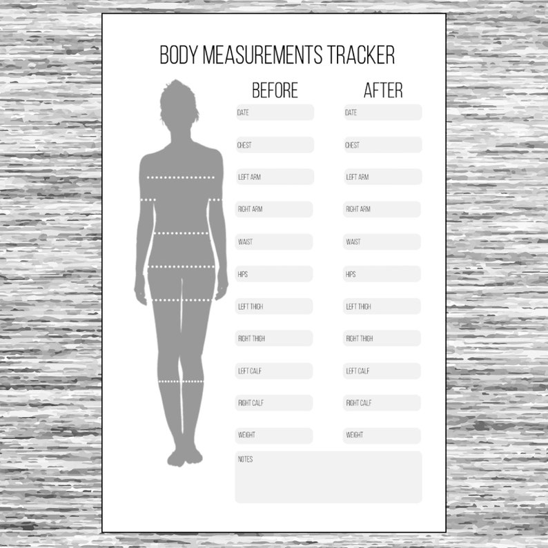 Digital Download, Body Measurements Tracker, Athletes, Performers ...