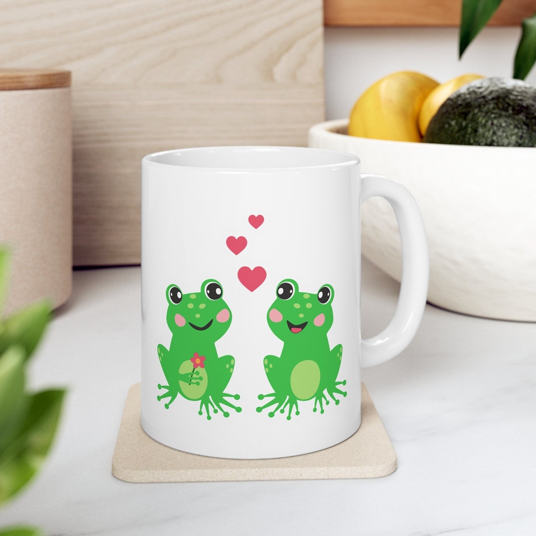 Couples Mug, Frog Lovers Mug, Frog Couple in Love Gift Mug, Anniversary ...