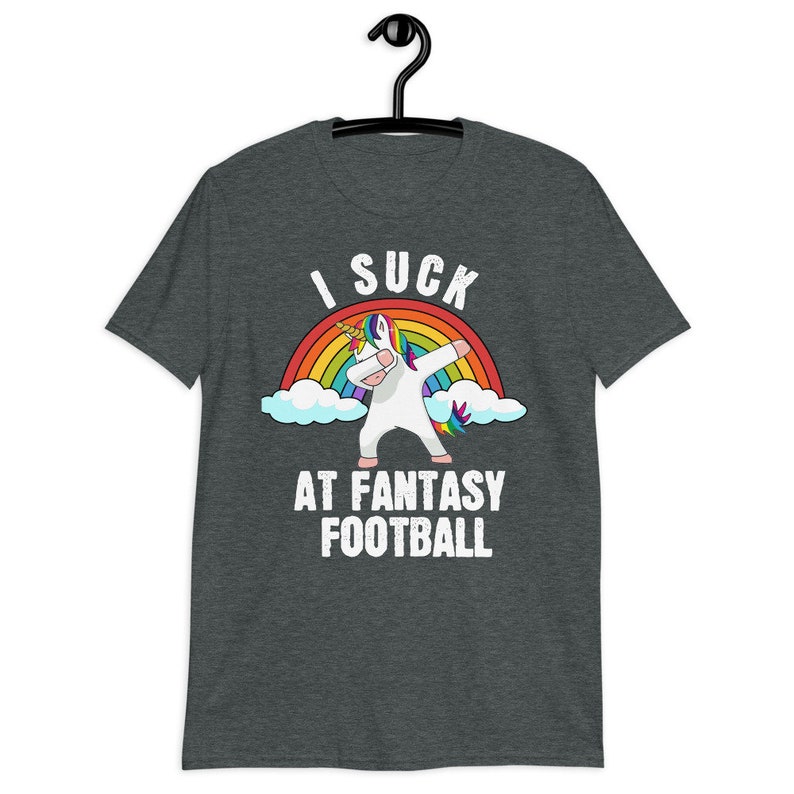I Suck at Fantasy Football Unicorn Rainbow Funny Men Castigo Camiseta ...