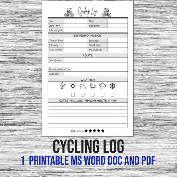 Bicycle Log Journal - Etsy