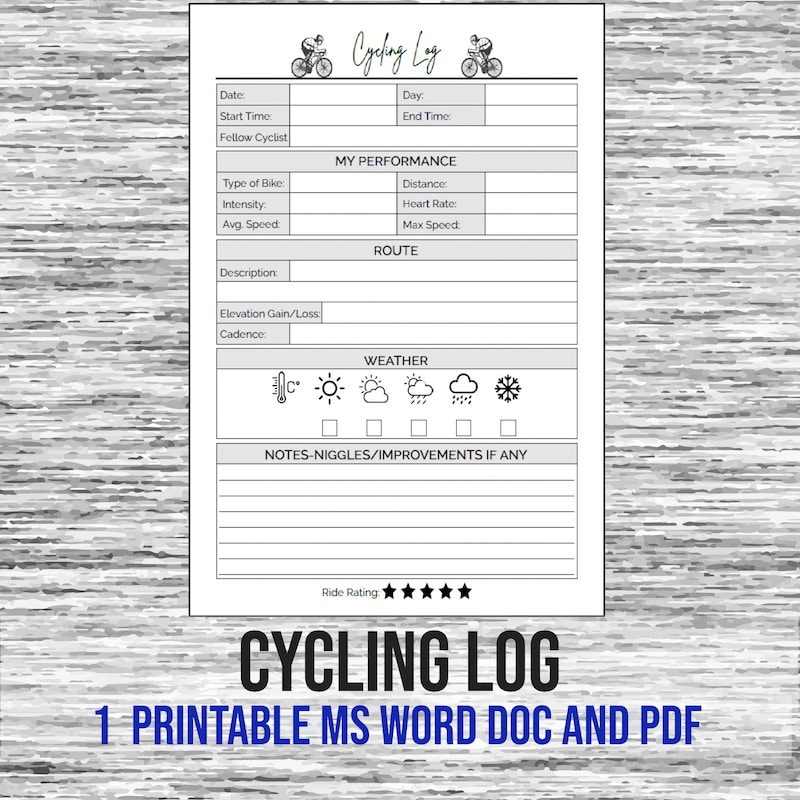 Bicycle Log Journal - Etsy