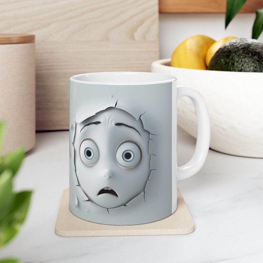 3D Cartoon Face Mugshot Mug: Funny Coffee Gift - Etsy