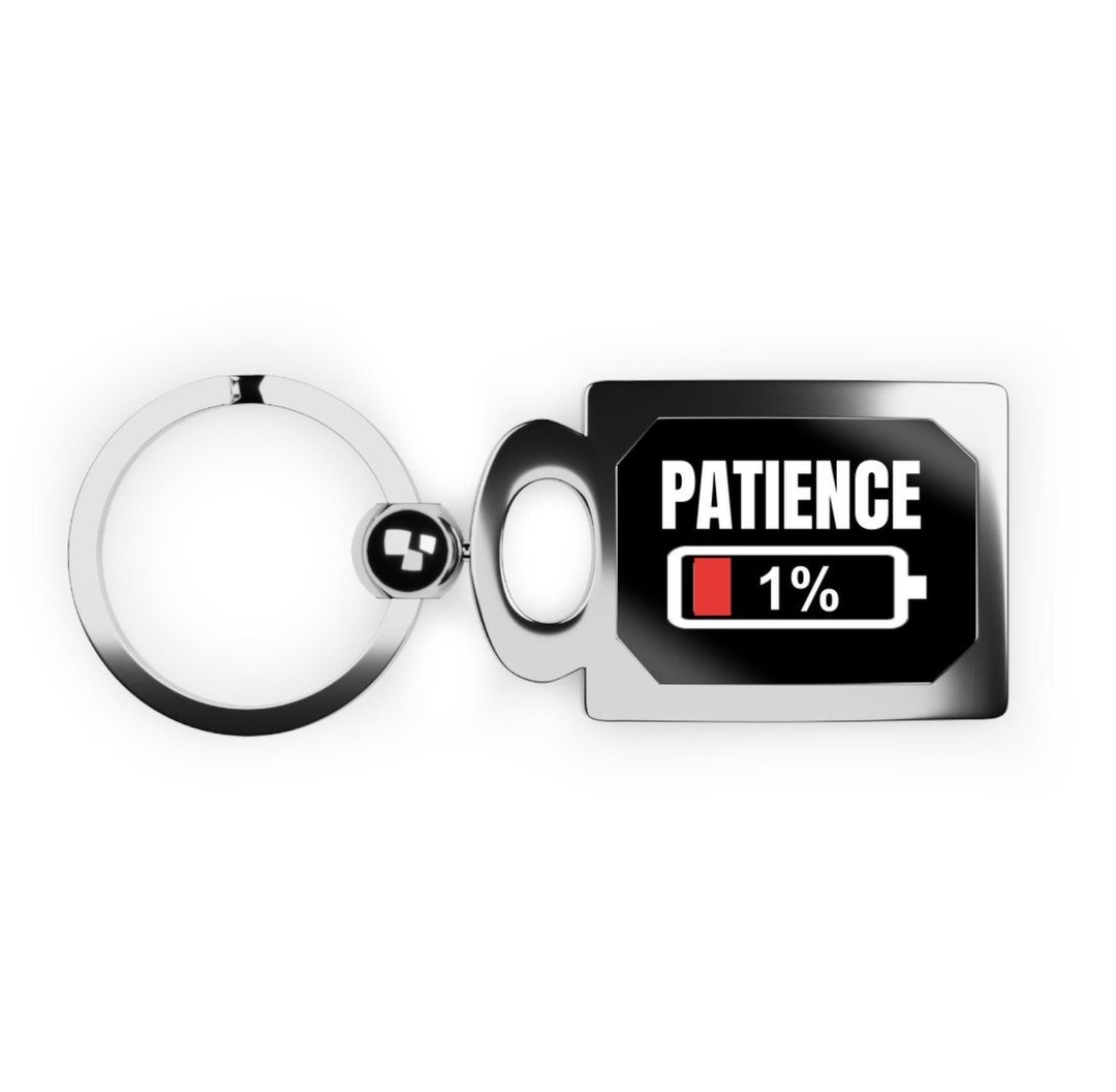 Low Patience Battery Keychain: Rectangle Printed Zinc Alloy Keyring - Etsy