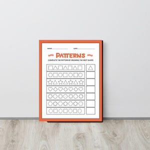 Digital Download, Draw the Pattern Worksheet, Practice Sheet for Kids ...