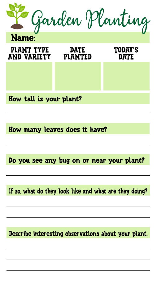 Digital Download, Garden Planting Log, Plant Care Log, Gardening Plants ...