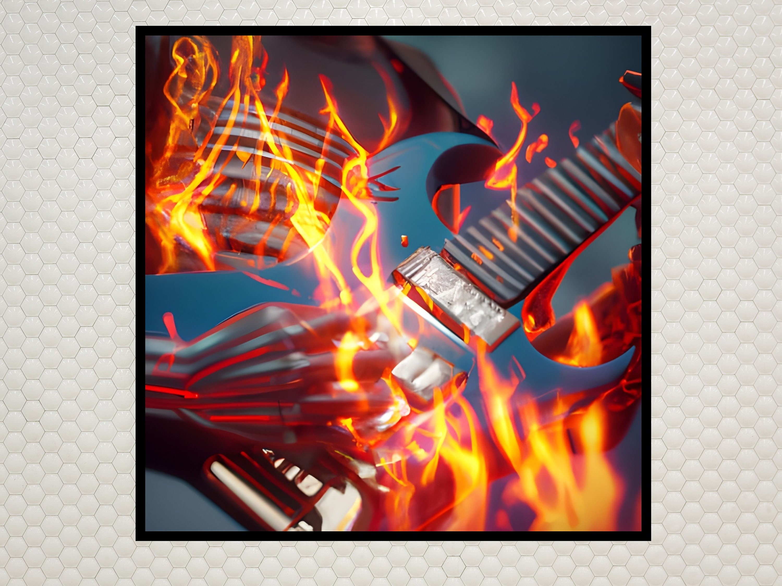 Fire Electric Guitar Wallpaper
